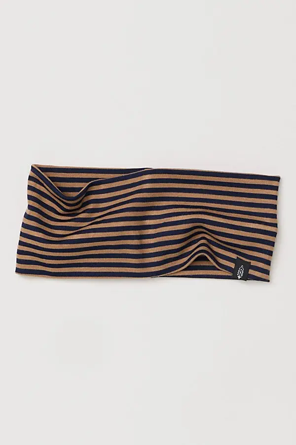 Free People Offsides Stripe Headband - Khaki Stripe