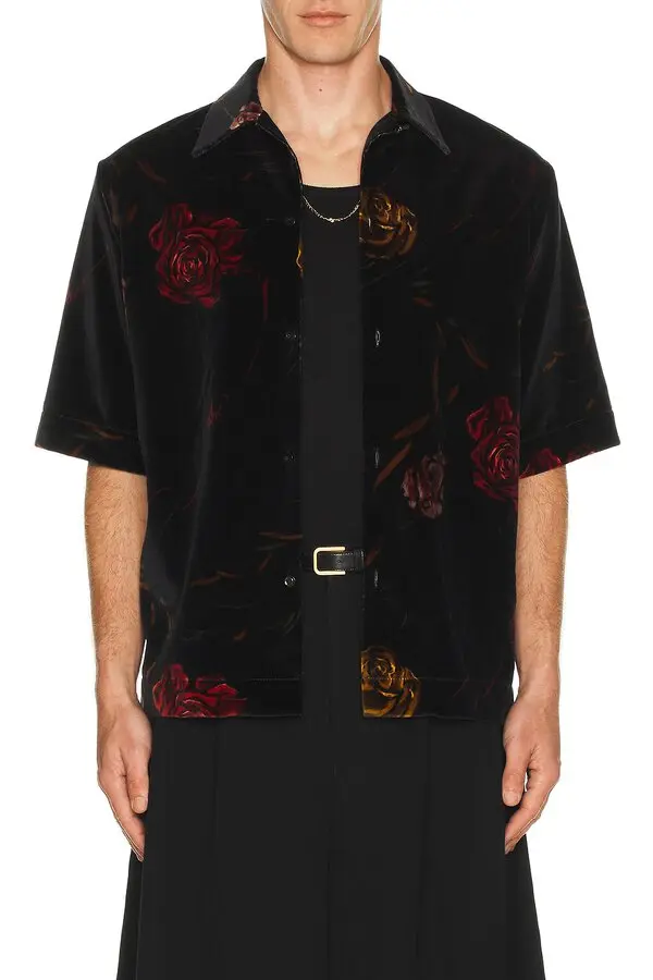 Amiri Floral Velvet Camp Shirt