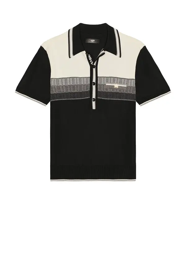 Amiri Ma Striped Polo - Black