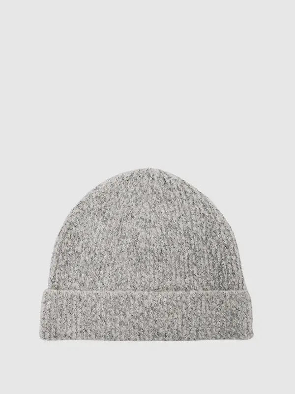 REISS Atelier Cashmere-blend Flecked Beanie - Soft Grey Melange