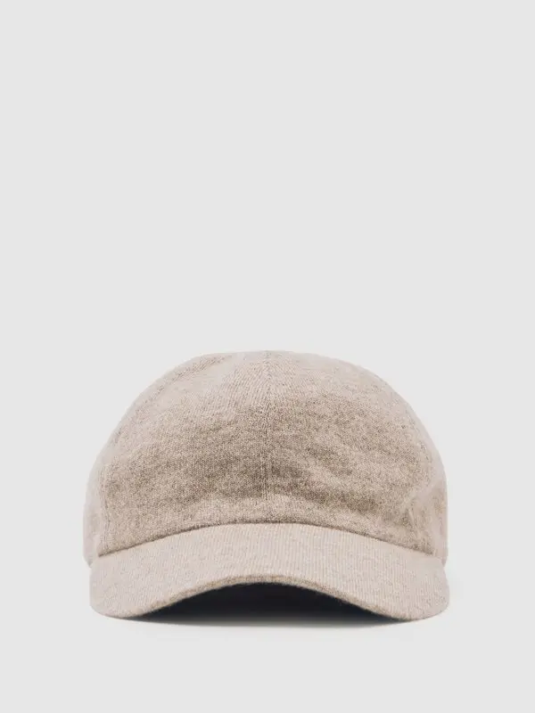 REISS Blake Atelier 100% Cashmere Cap - Oatmeal Melange