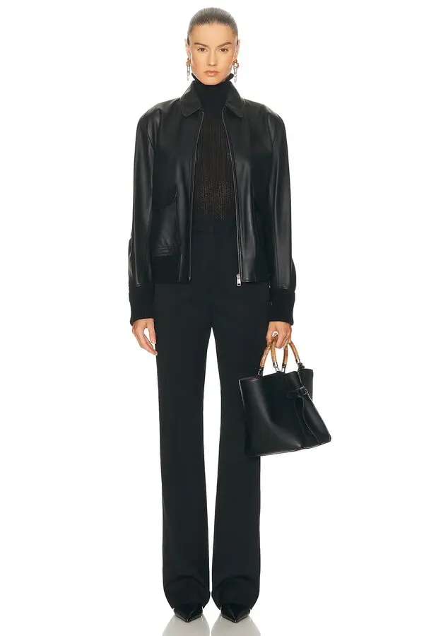 Ralph Lauren Long Sleeve Ruffle Trimmed Turtleneck Top