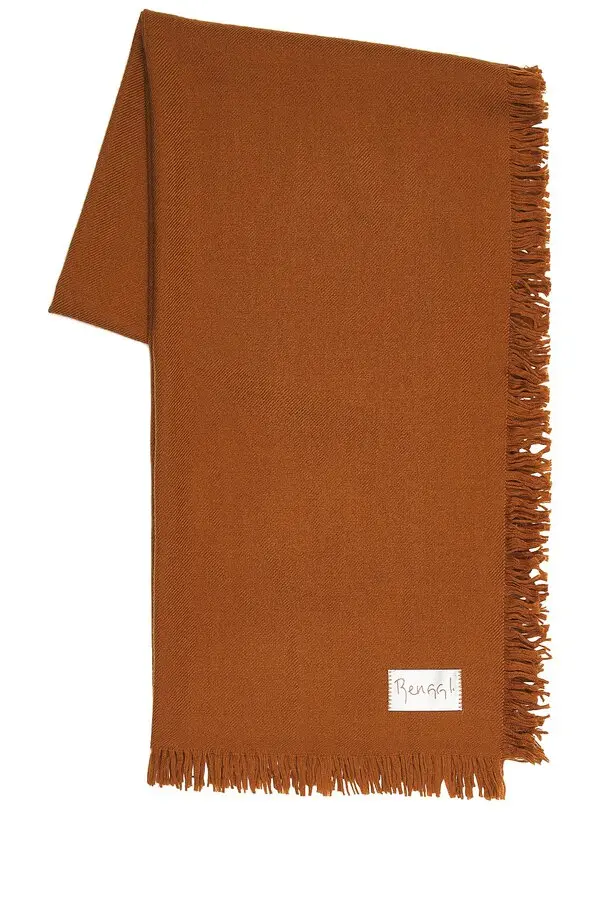 Renggli Wool Twill Scarf In Orange - Amber