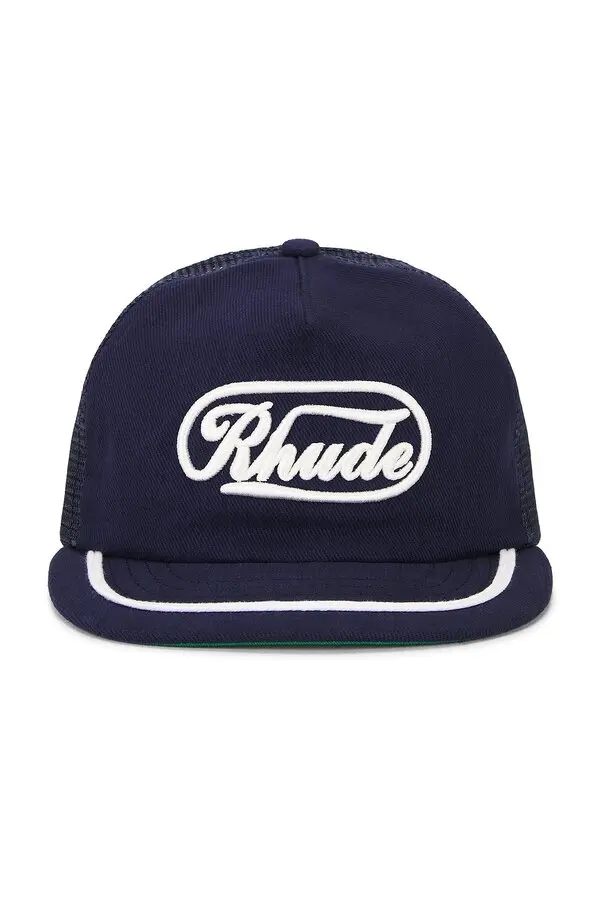 Rhude Patch Trucker Hat - Navy & White