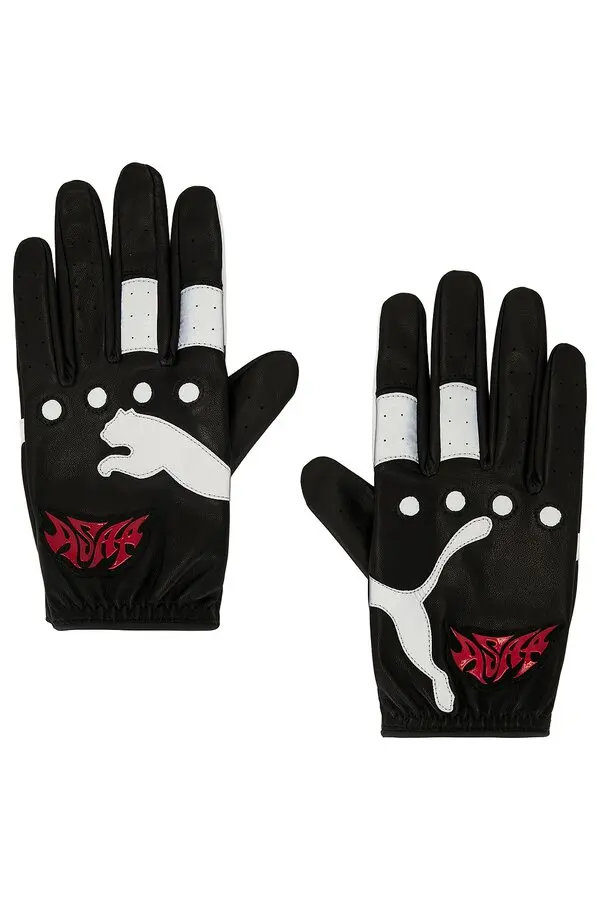 PUMA X A$ap Rocky Driving Gloves - Puma Black  Fierce Red  & Puma White