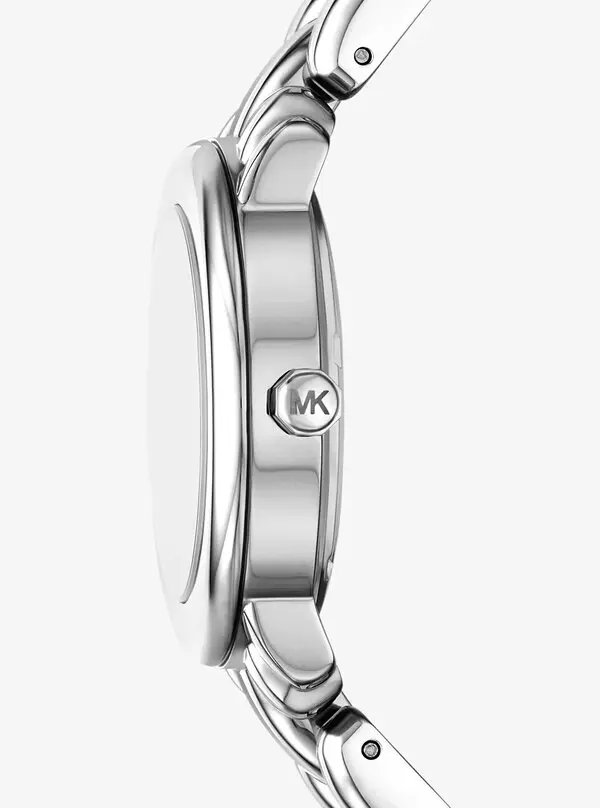 Michael Kors Phoebe Stainless Steel Watch With Mk Pop Charm - Silver