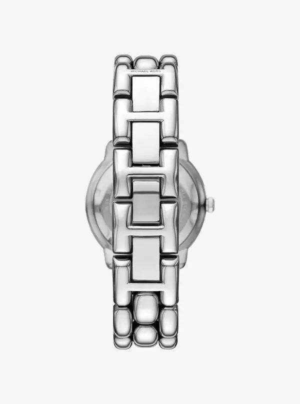 Michael Kors Phoebe Stainless Steel Watch With Mk Pop Charm - Silver