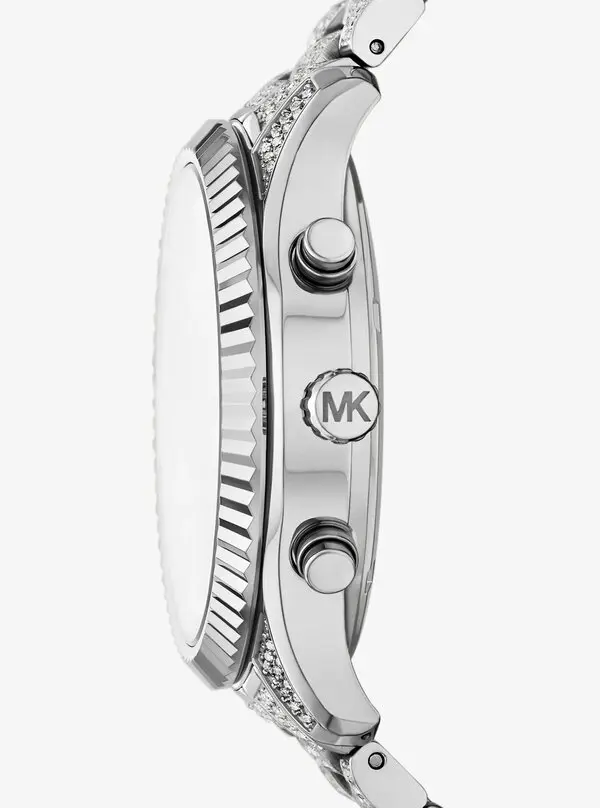 Michael Kors Oversized Lexington Pavé Two-tone Watch - Silver