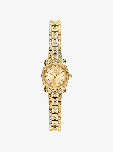 Michael Kors Micro Lexington Pavé Watch - Gold