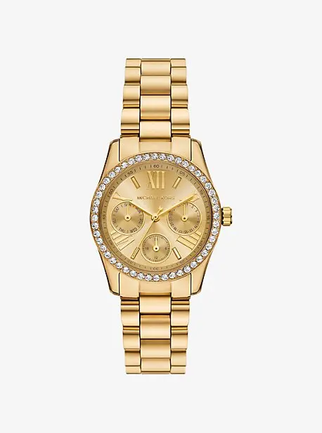 Michael Kors Pavé Bezel Lexington Watch - Gold