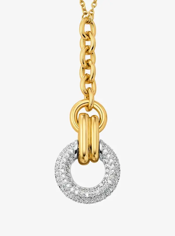 Michael Kors Pavé Interlocking Pendant Necklace
