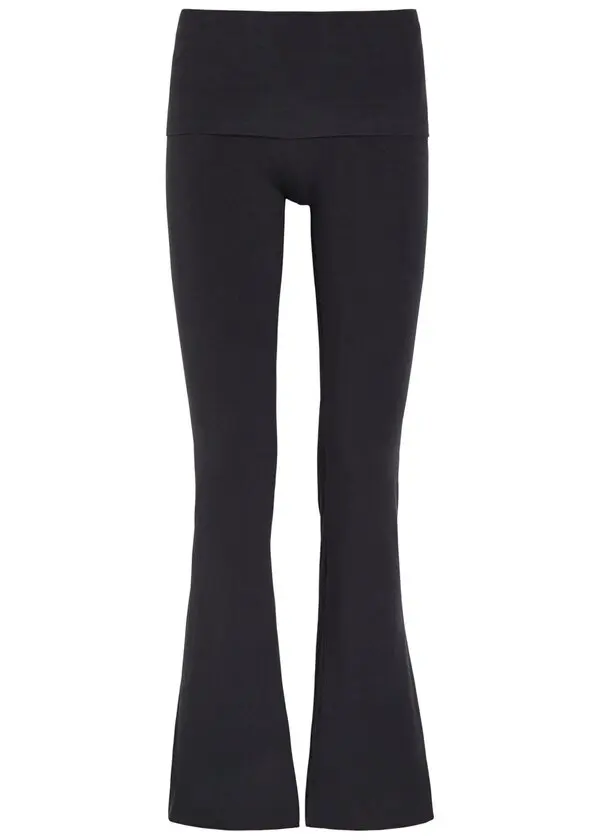 SKIMS Stretch-cotton Foldover Pants - Black