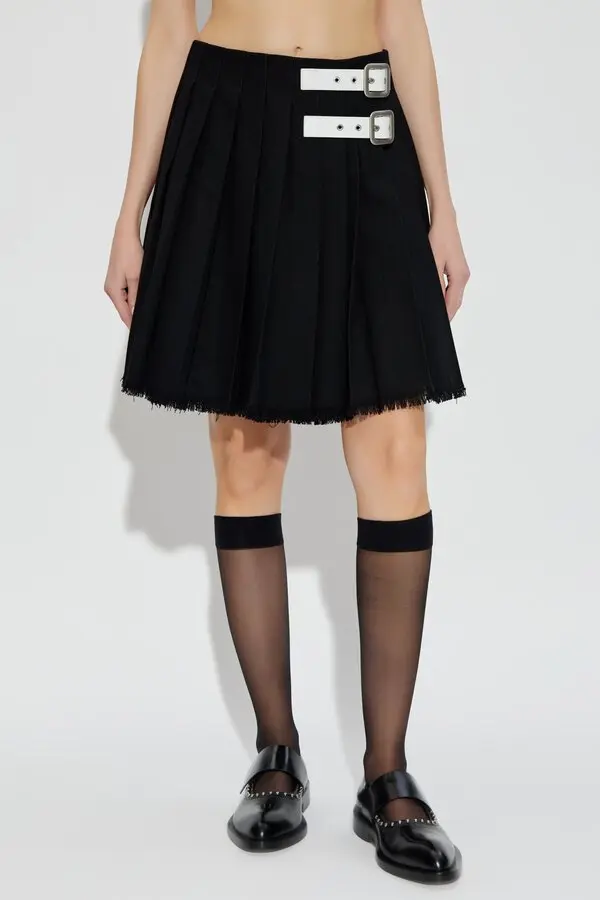 JIL SANDER Pleated Skirt With Buckled Straps