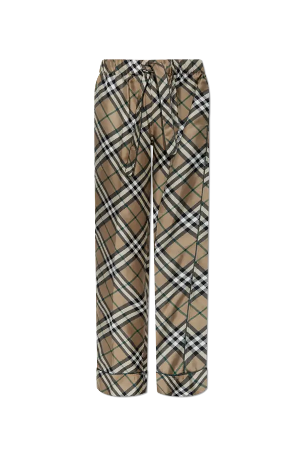 Burberry Silk Plaid Trousers