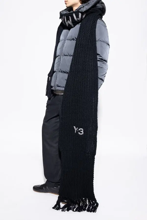 Y3 Scarf With Logo - Black