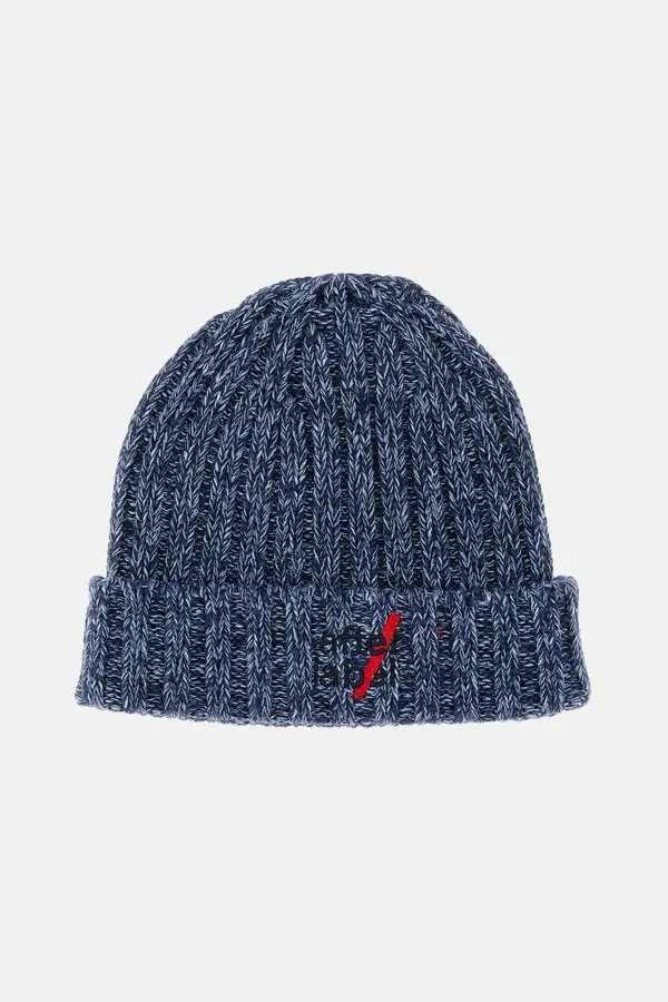 AFTER/LABEL Ribbed Wool And Cotton-blend Cap - Blue
