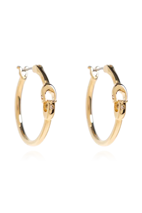 COACH Brass Hoop Earrings - Gold