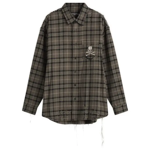 MASTERMIND WORLD Reversible Raw Edge Plaid Shirt