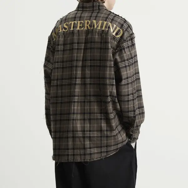 MASTERMIND WORLD Reversible Raw Edge Plaid Shirt
