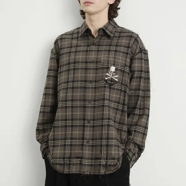 MASTERMIND WORLD Reversible Raw Edge Plaid Shirt