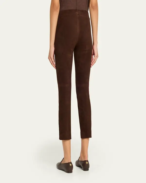 Vince Suede Split-hem Cropped Pant