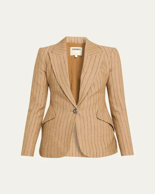 L'Agence Chamberlain Pinstriped Single-breasted Blazer