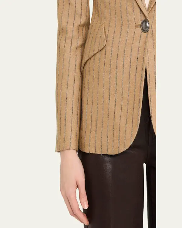 L'Agence Chamberlain Pinstriped Single-breasted Blazer