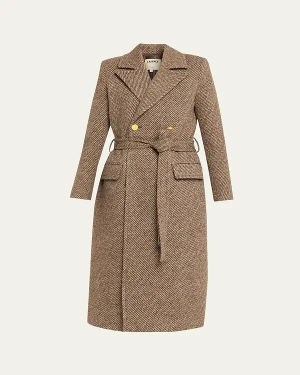 L'Agence Kolina Belted Long Coat - Bracken Brown