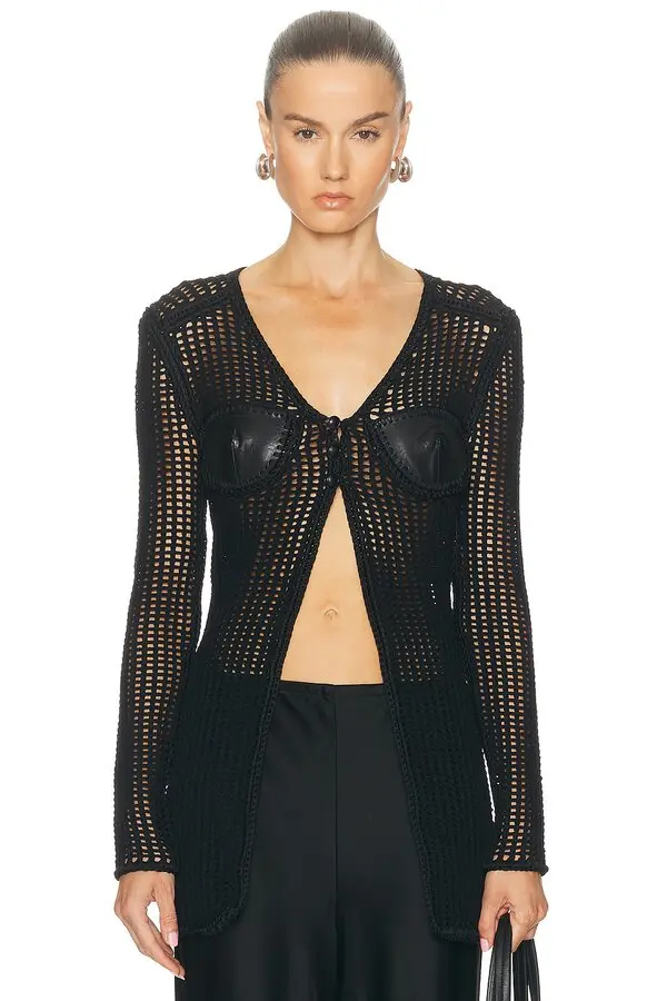 Alexander Wang Cardigan With Leather Bust