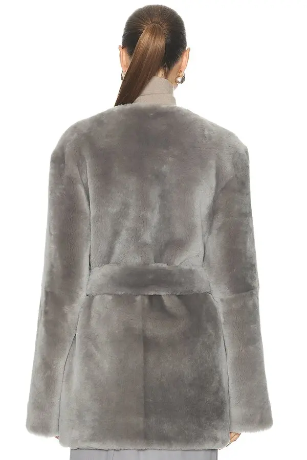 TOTEME Plush Shearling Jacket - Grey