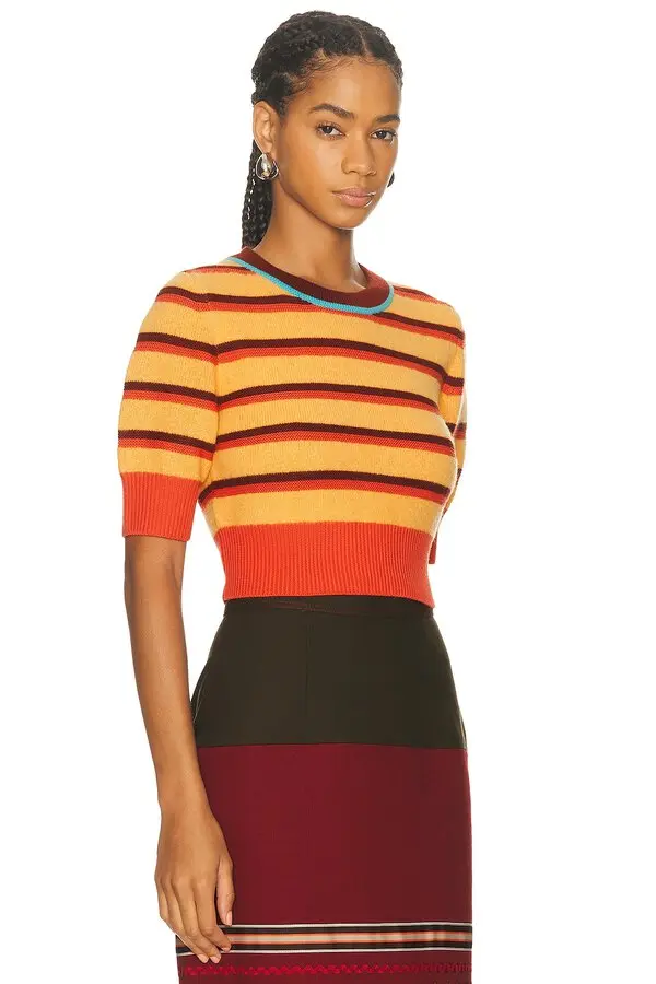 Christopher John Rogers Cropped Short Sleeve Sweater