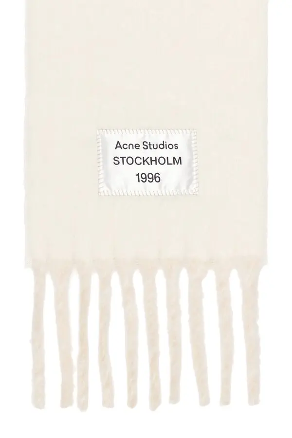 Acne Studios Volly Scarf In Blue - White & Beige