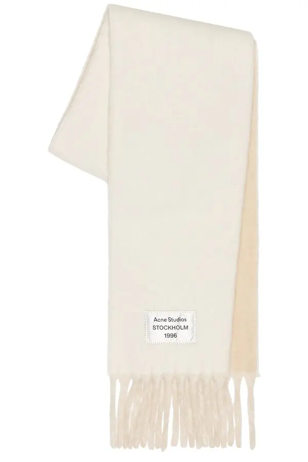 Acne Studios Volly Scarf In Blue - White & Beige