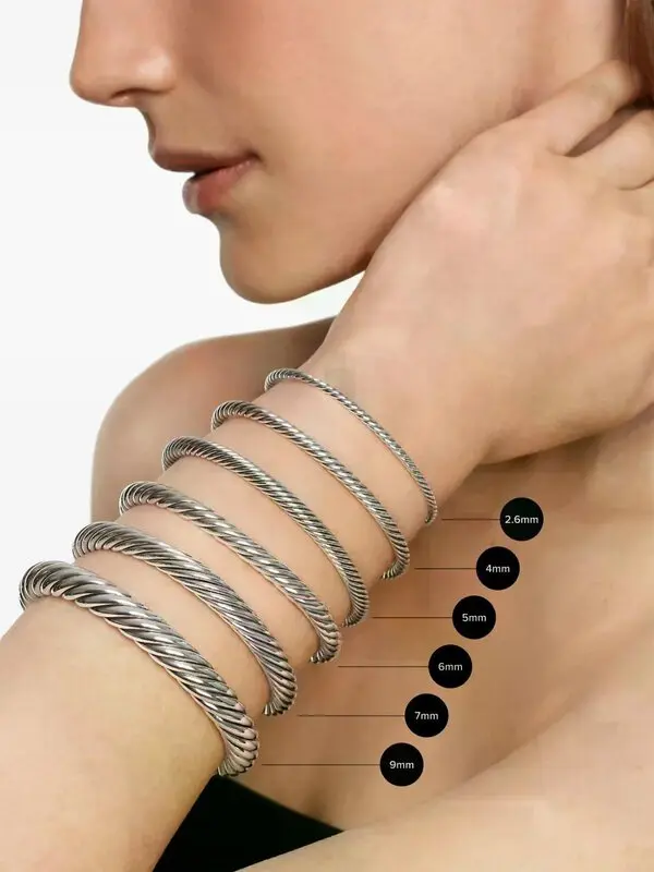 David Yurman Sterling Cable Flex Center Station Diamond Bracelet