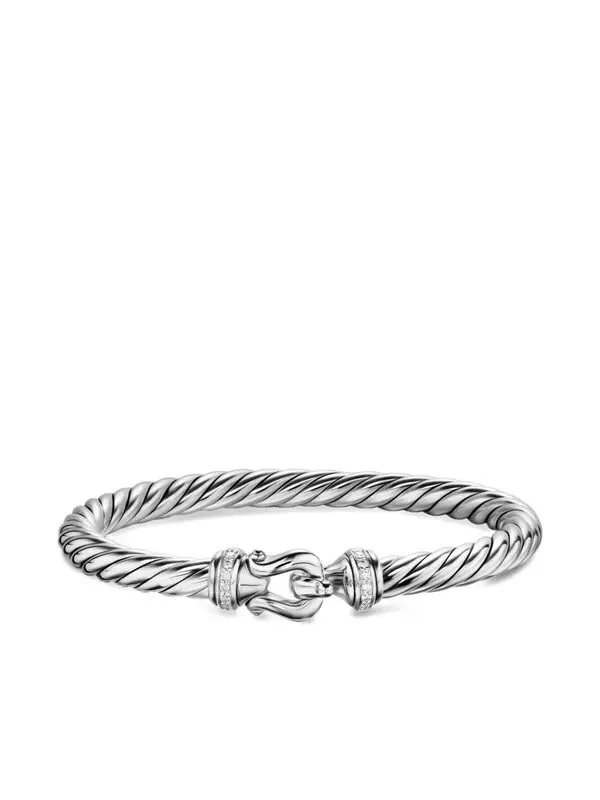 David Yurman Sterling Cable Flex Buckle Diamond Bracelet