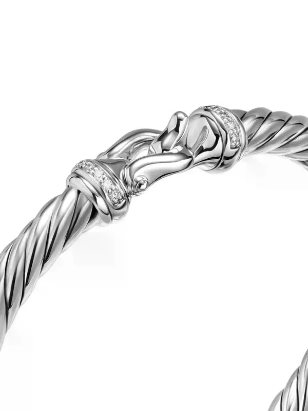 David Yurman Sterling Cable Flex Buckle Diamond Bracelet