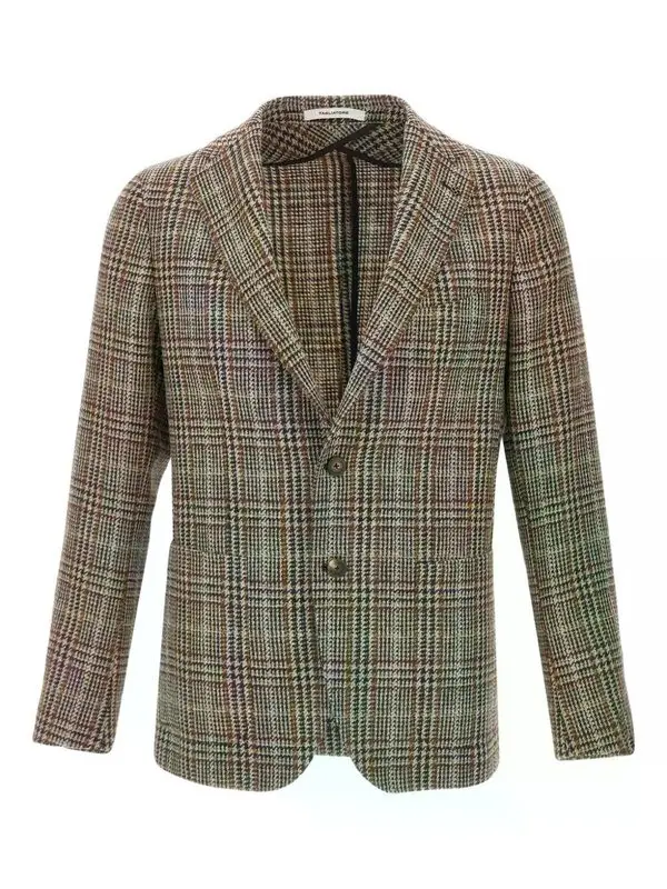 Tagliatore Single-breasted Houndstooth Blazer - Brown