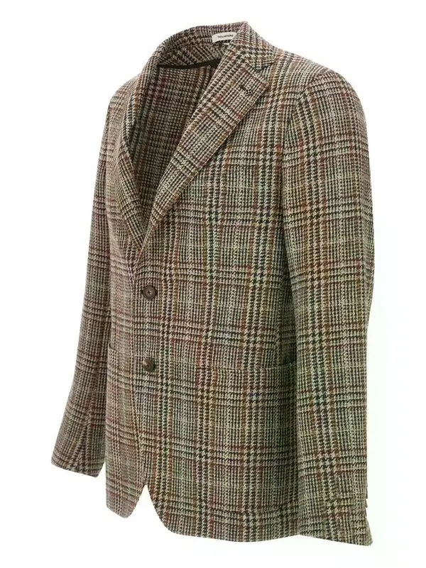 Tagliatore Single-breasted Houndstooth Blazer - Brown