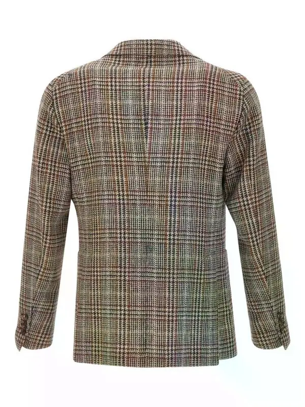 Tagliatore Single-breasted Houndstooth Blazer - Brown