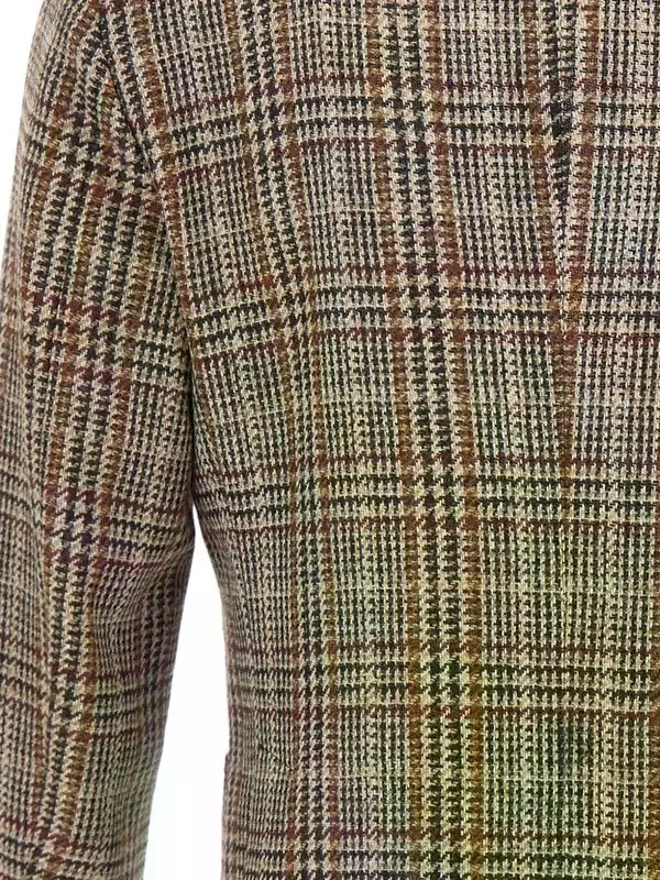 Tagliatore Single-breasted Houndstooth Blazer - Brown