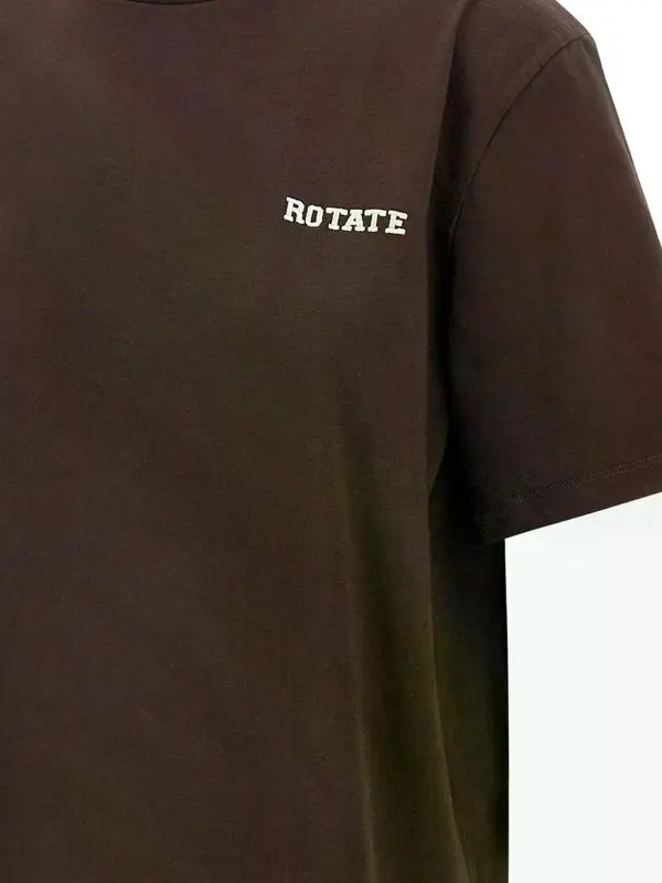 ROTATE BY BIRGER CHRISTENSEN Logo-embroidered Crew-neck T-shirt