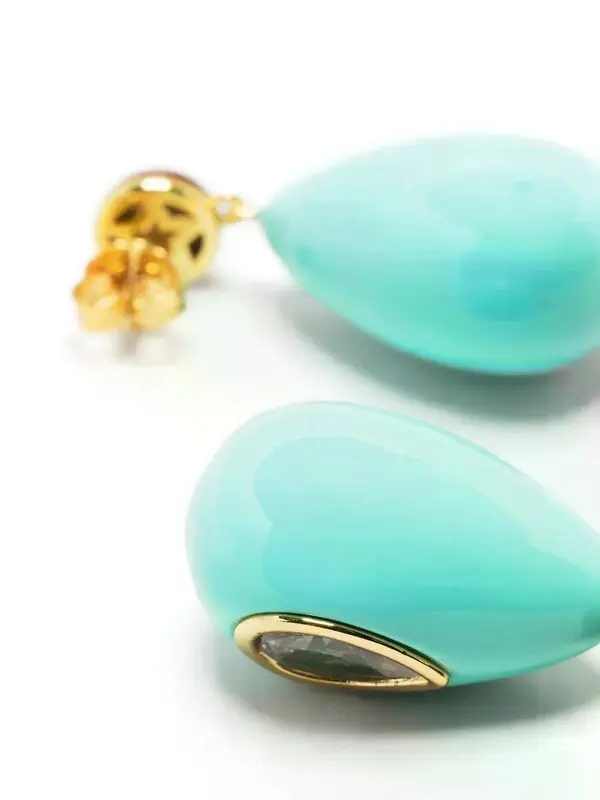 ESHVI Crystal Enamel Drop Earrings - Blue