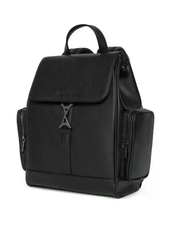 Manière De Voir Grained Leather Backpack With Eiffel Clasp