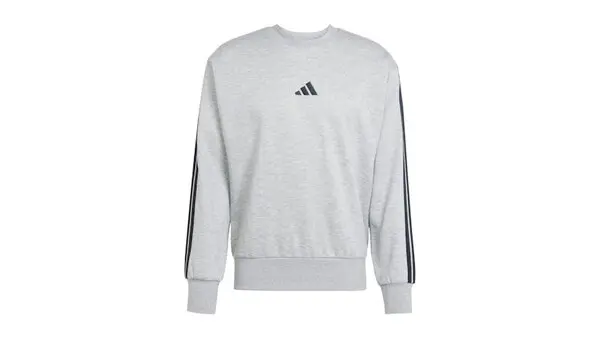 Adidas Essentials 3-stripes Fleece Sweatshirt - Medium Grey Heather