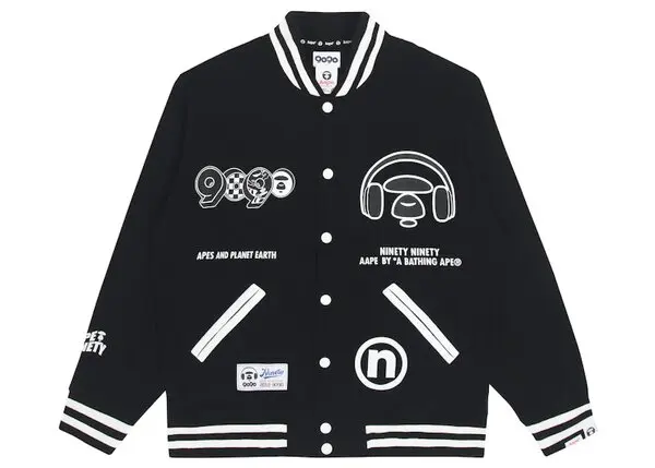 A BATHING APE X 9090 Graphic Varsity Jacket