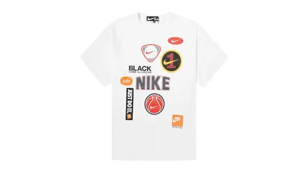 Nike X Comme Des Garcons Black Oversized Logo Print T-shirt - White
