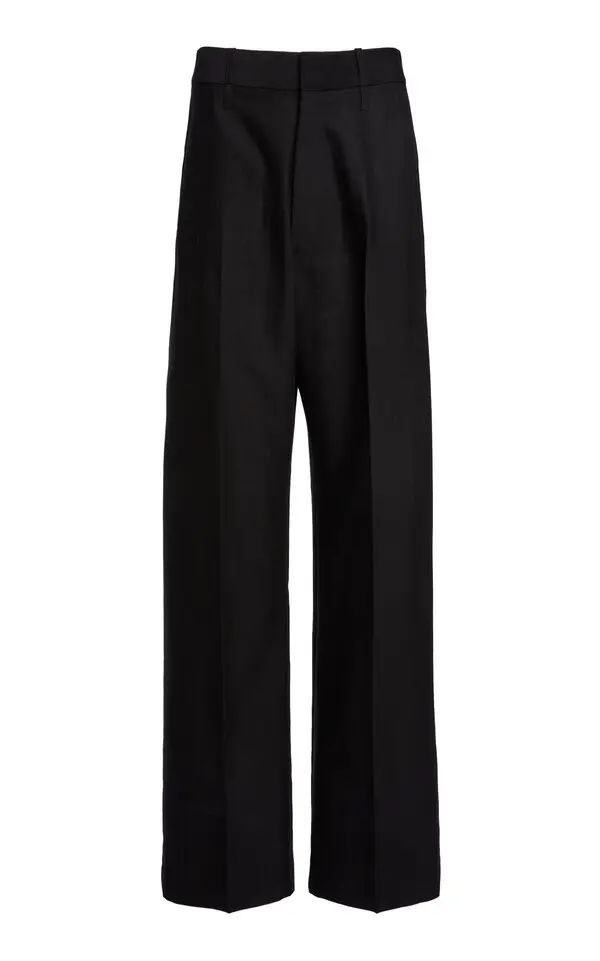 Victoria Beckham Moda Exclusive Virgin Wool-blend Trousers - Black