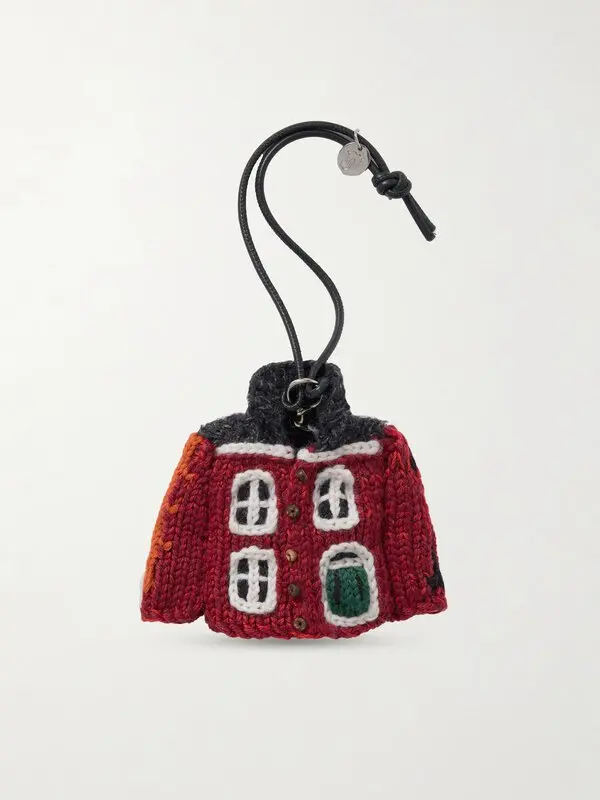 JW Anderson House Cardigan Crocheted Cotton Bag Charm - Multi