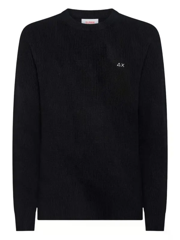 SUN 68 Ribbed-knit Long-sleeve Sweater - Blue