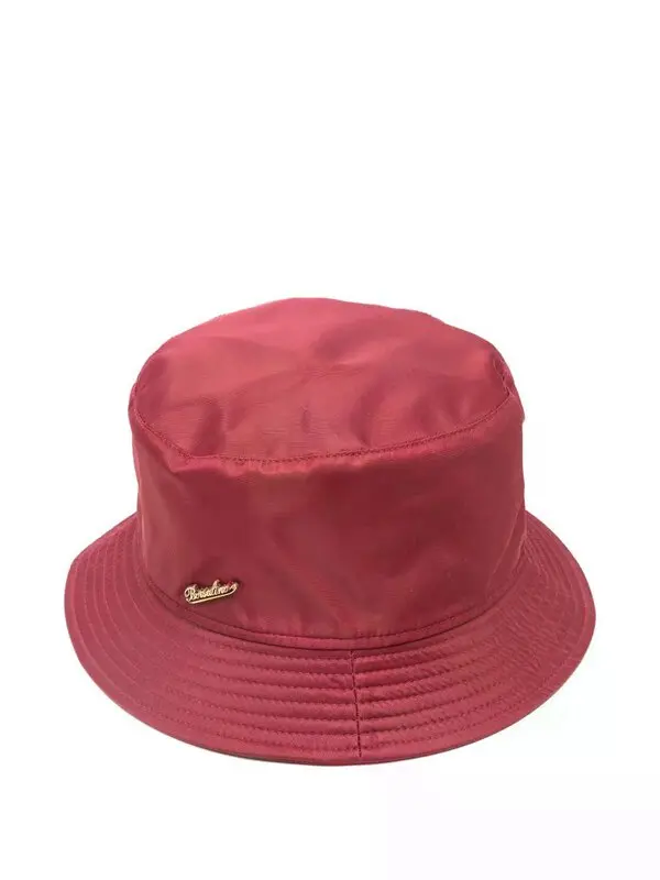Borsalino Logo Appliqué Bucket Hat - Red